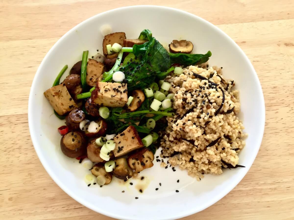 Mushroom and millet bowl