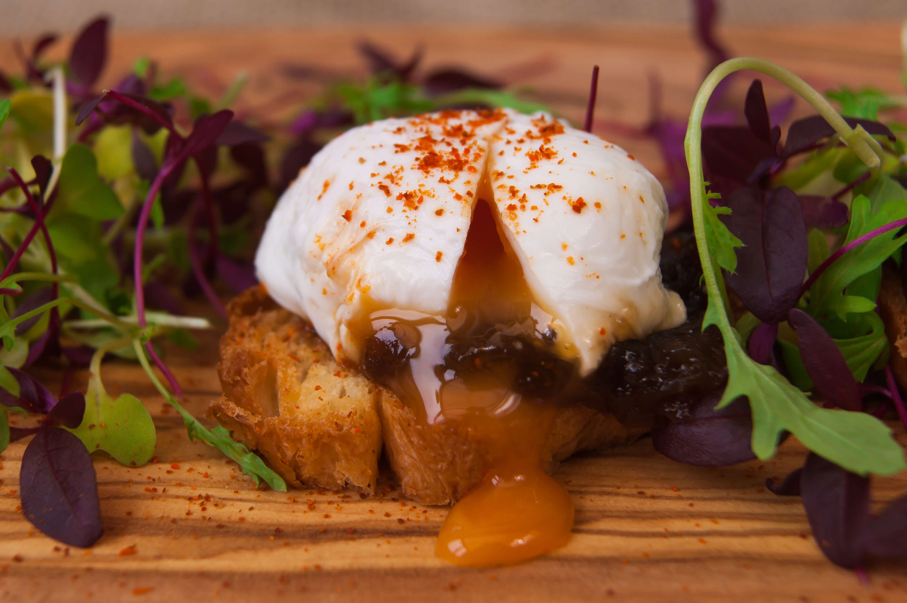 Poached Quail Egg with Caramelised Onion