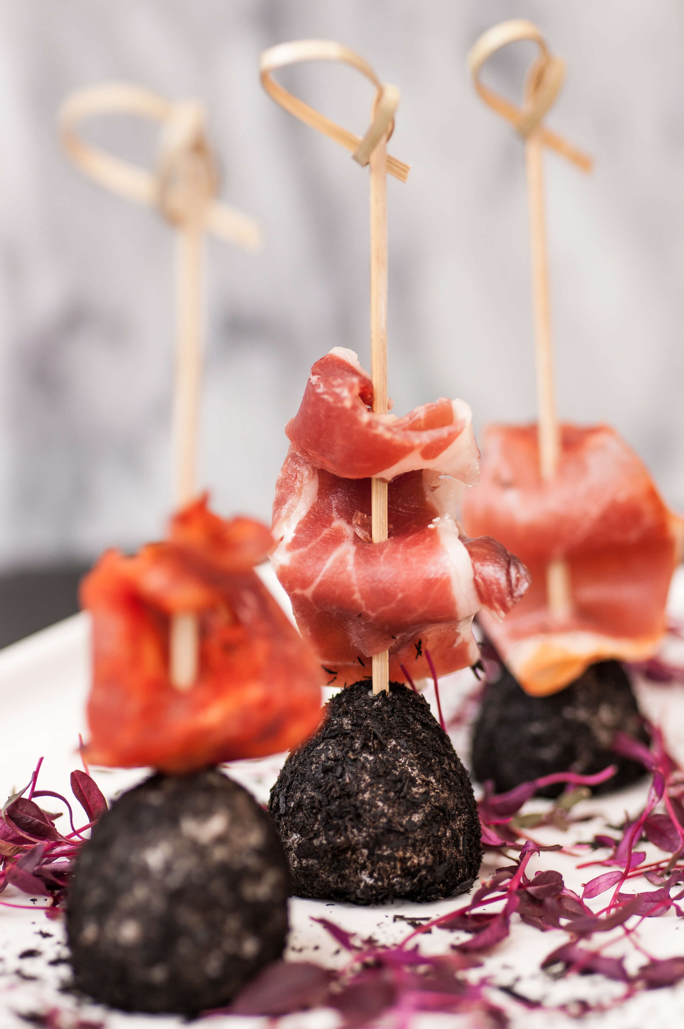 Mini Skewer of Charcuterie with Quail Eggs